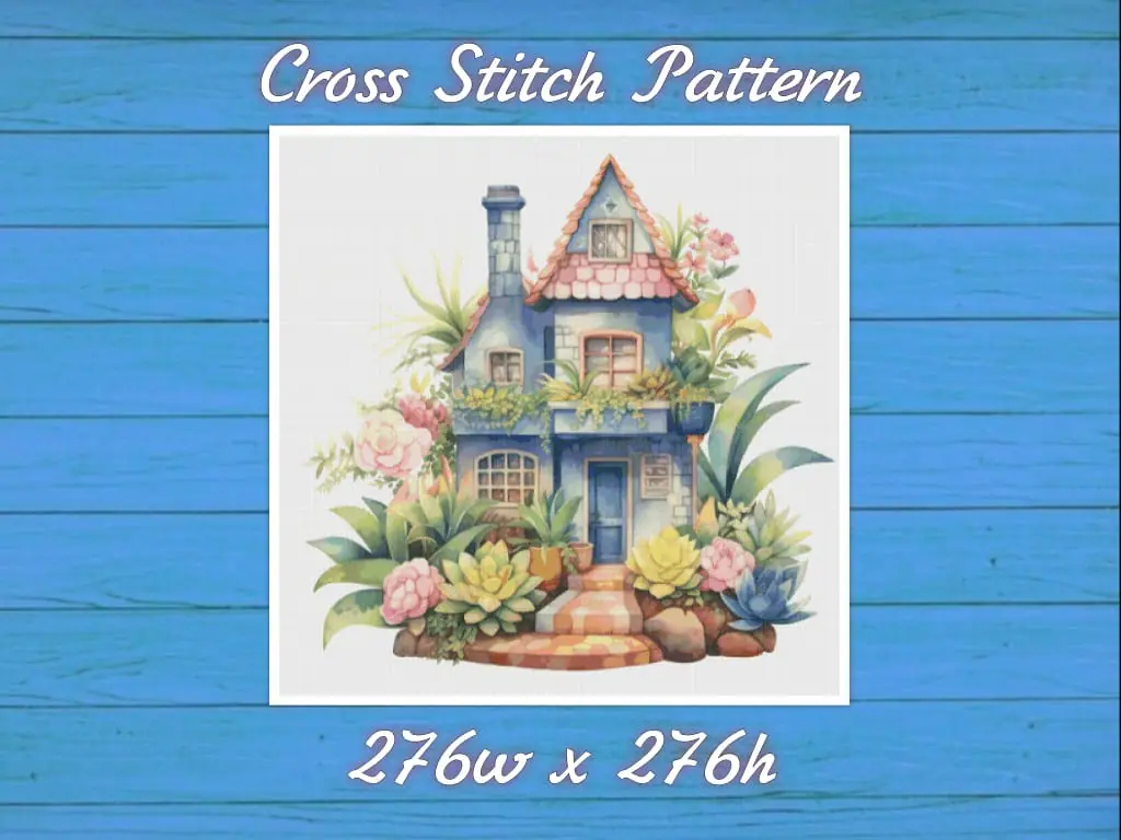 Cottage Cross Stitch Pattern Vintage Counted