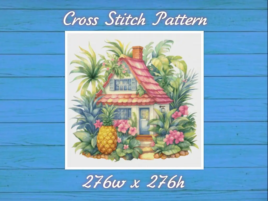 Cottage Cross Stitch Pattern Vintage Counted
