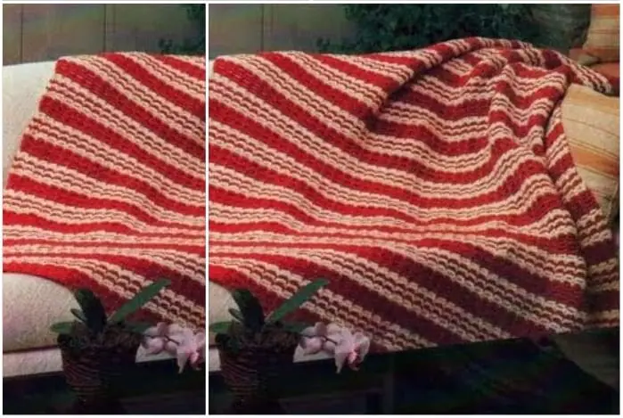 Vintage Crochet Pattern Afghan Colorado Stripes