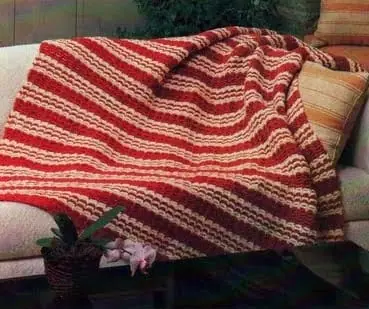 Vintage Crochet Pattern Afghan Colorado Stripes