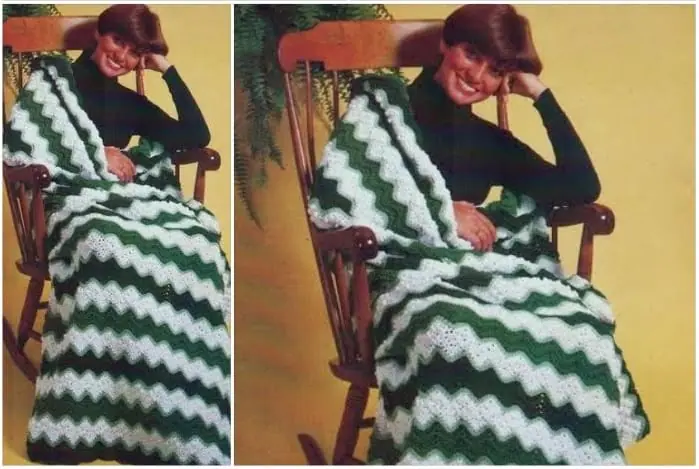 Vintage Crochet Pattern Afghan Springtime Ripple