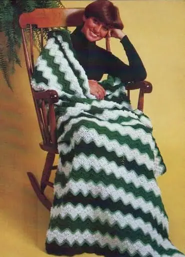 Vintage Crochet Pattern Afghan Springtime Ripple