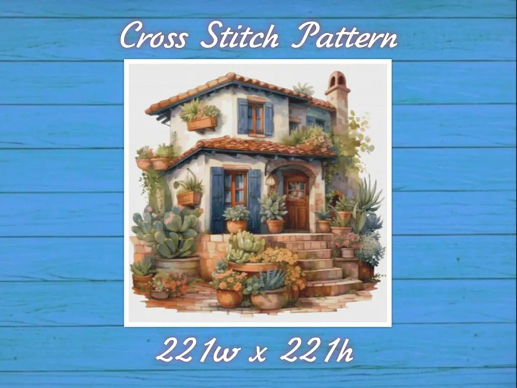 Cottage Cross Stitch Pattern Vintage Counted