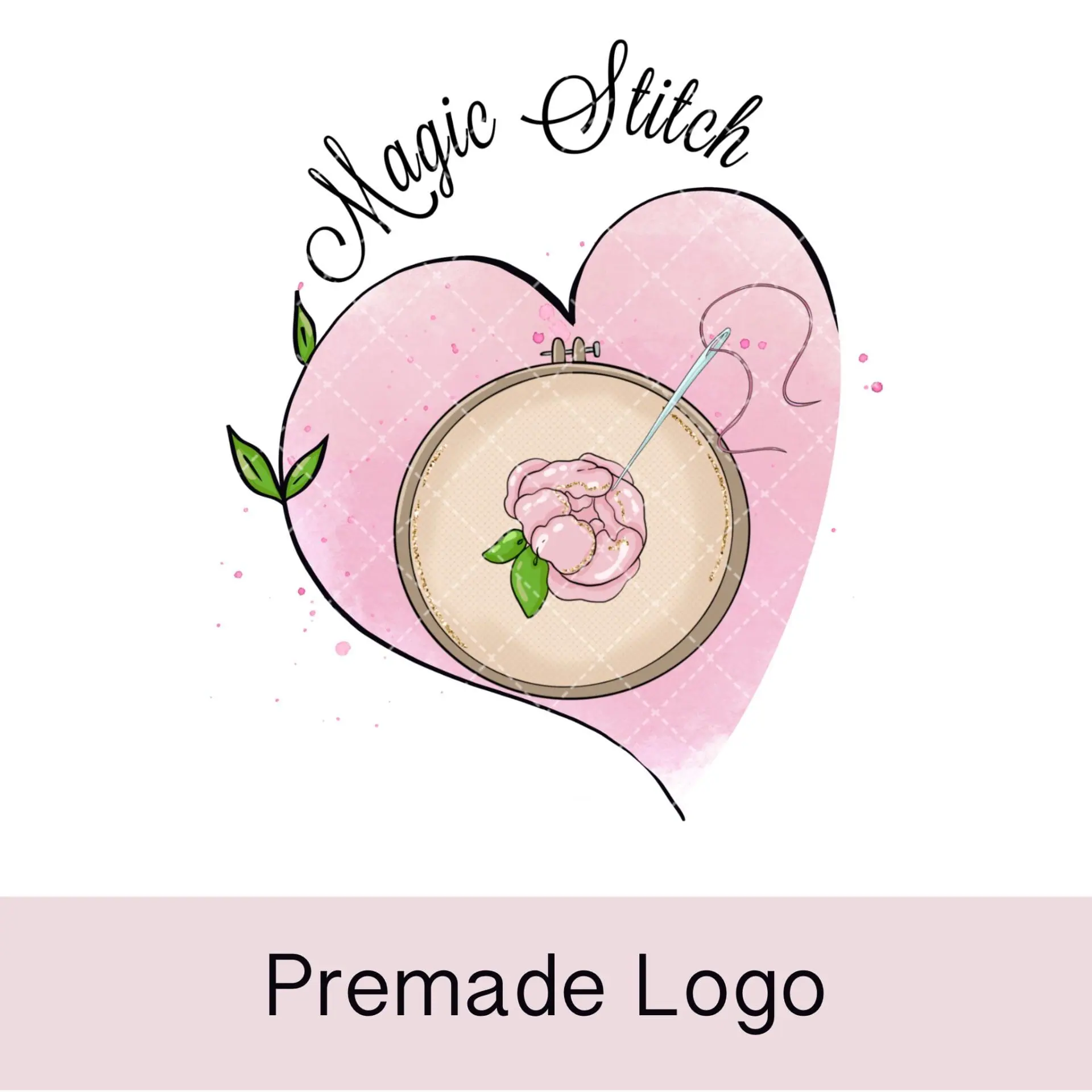 Gorgeous embroidery stitch premade logo design for business1