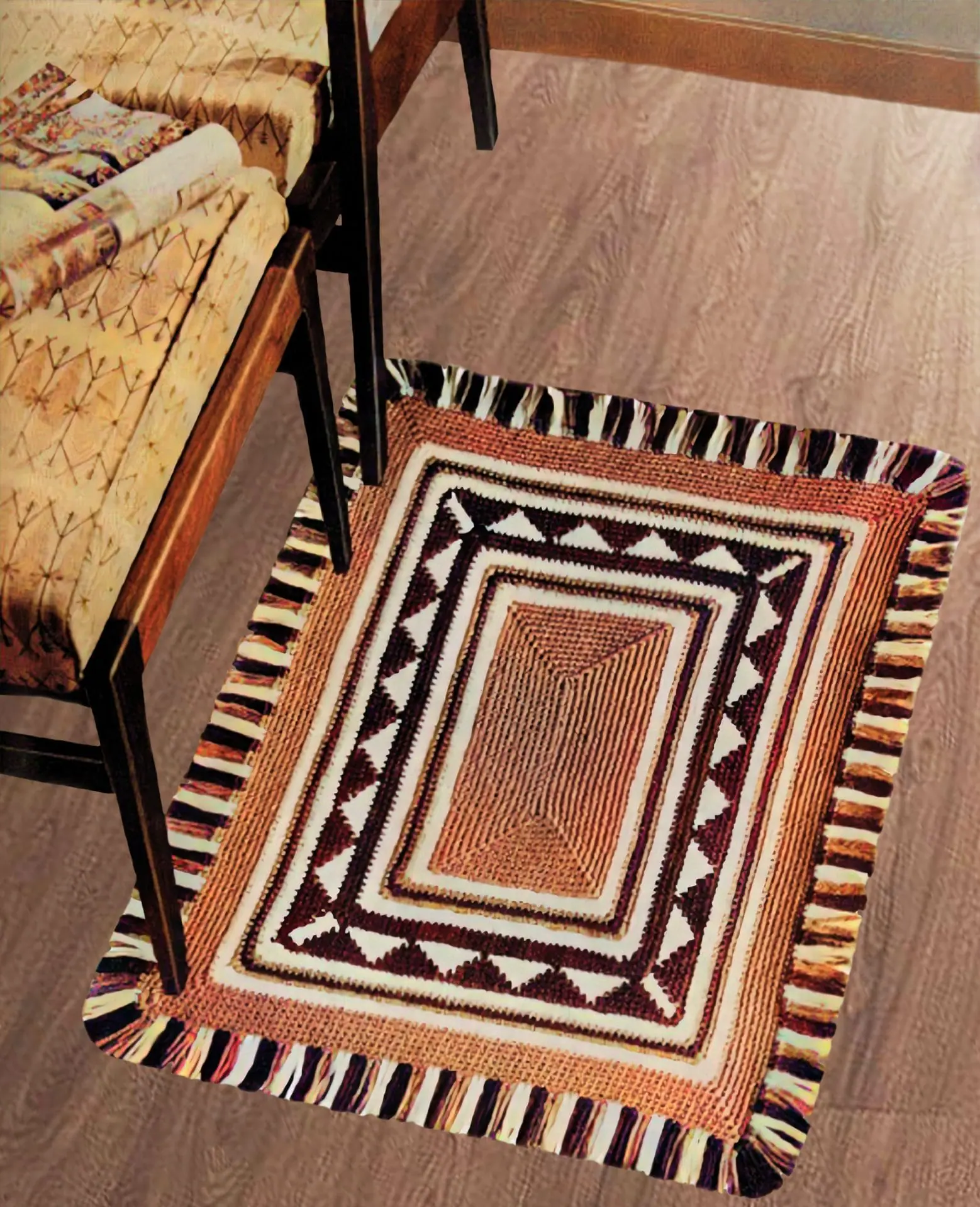 Pattern vintage, Santa Fé Modern rug, crochet home decor, PDF - Crealandia