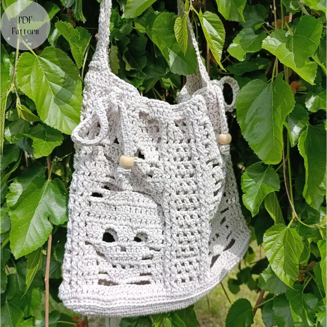 Crochet skulls shopper bag PDF pattern - Crealandia