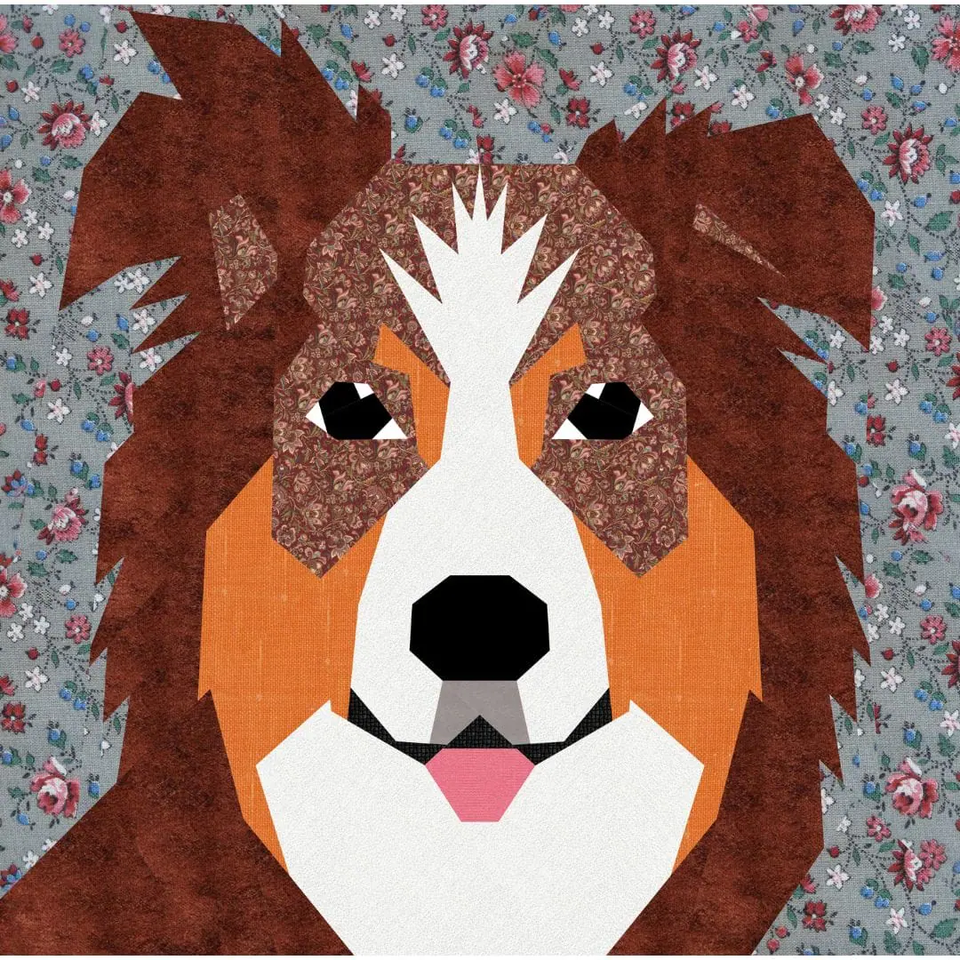 Australian shepherd quilt block patterns 4 versions