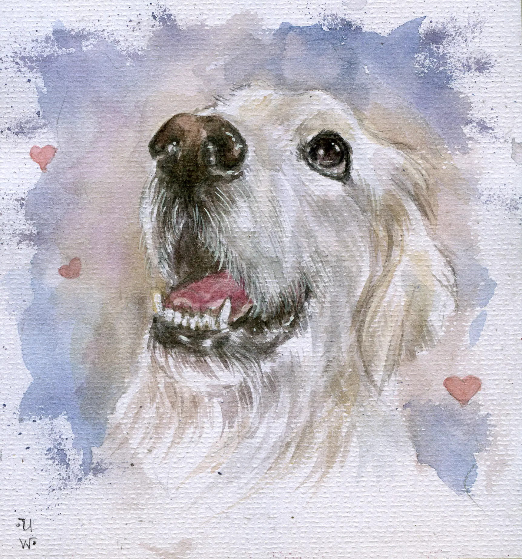 Sweet Ben Portrait Watercolor Painting - Crealandia