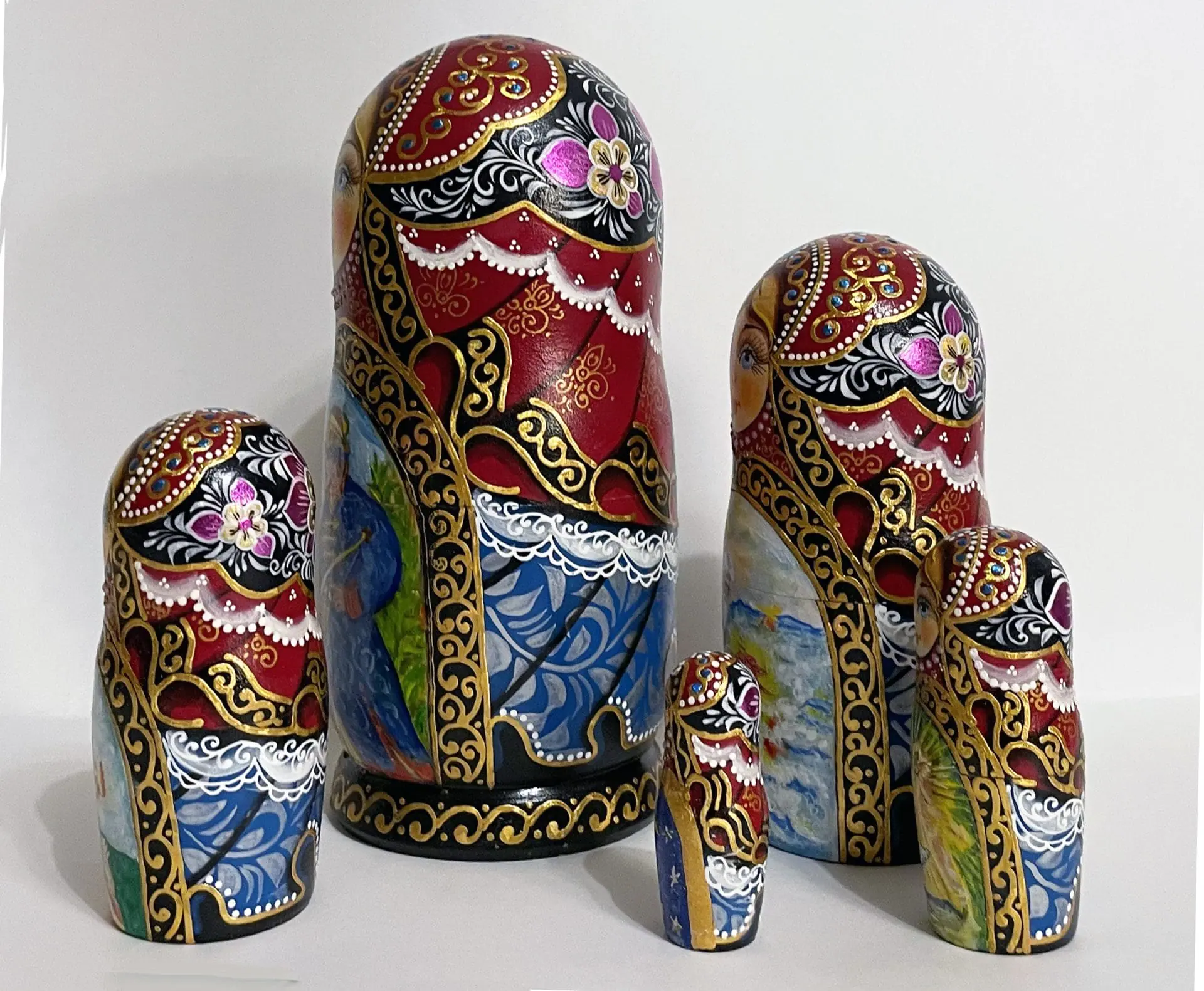 Russian stacking doll with fairy tale of 5 pieces - Crealandia