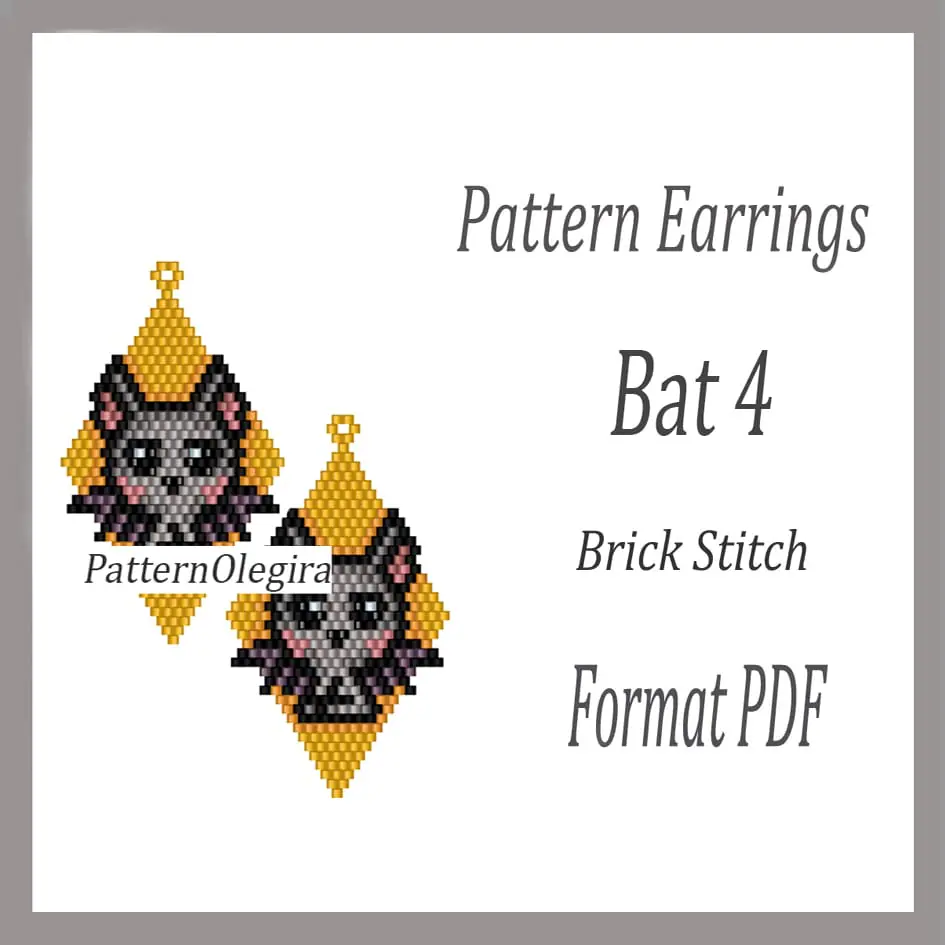 Bat 4 bead pattern Bead earrings Olegirabeadpatterns