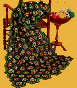 Vintage Crochet Pattern Afghan Plaid Colonial Charm