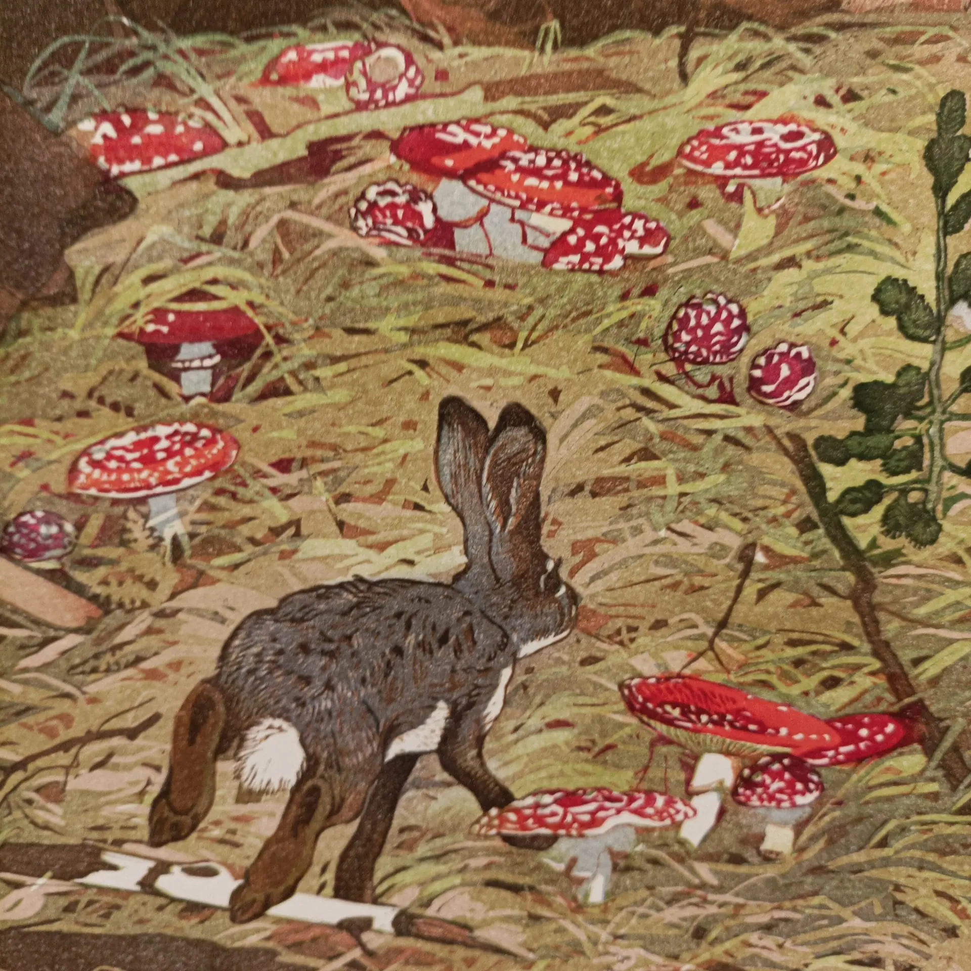 Original linocut "Invisible paths" - Crealandia