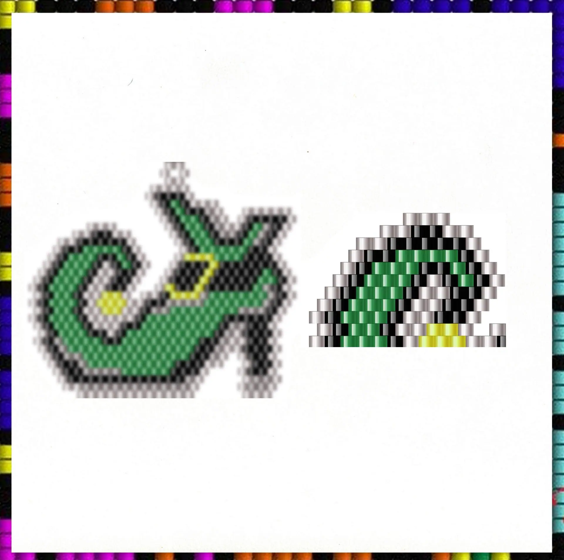 Brick stitch pattern Witch Halloween Green boot PDF file
