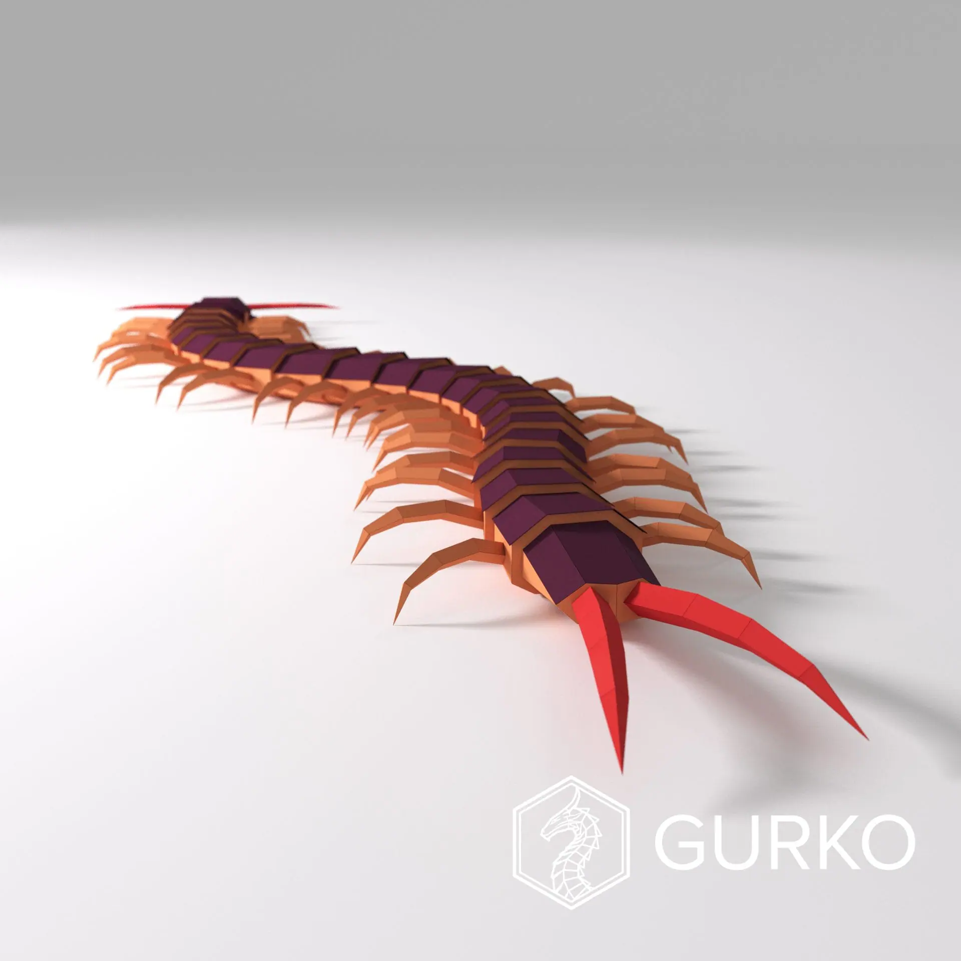 Scolopendra Papercraft, Halloween Decor, Centipede, Insect, Pdf ...