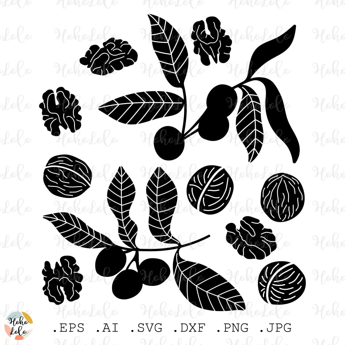 Walnut Svg Cricut Silhouette Stencil Template Dxf