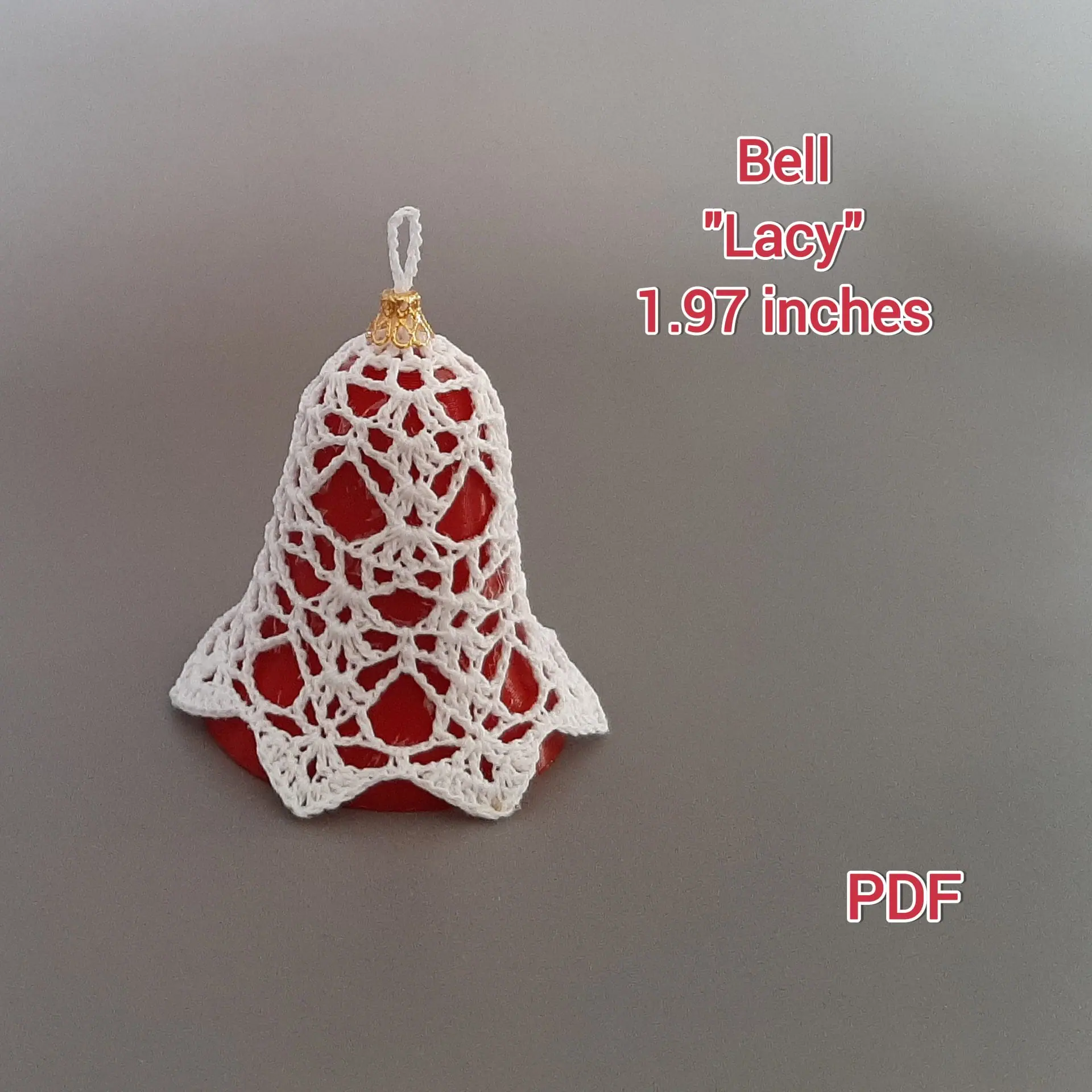 PDF Pattern Crochet. Bell "Lacy" with height of 1.97 inches.
