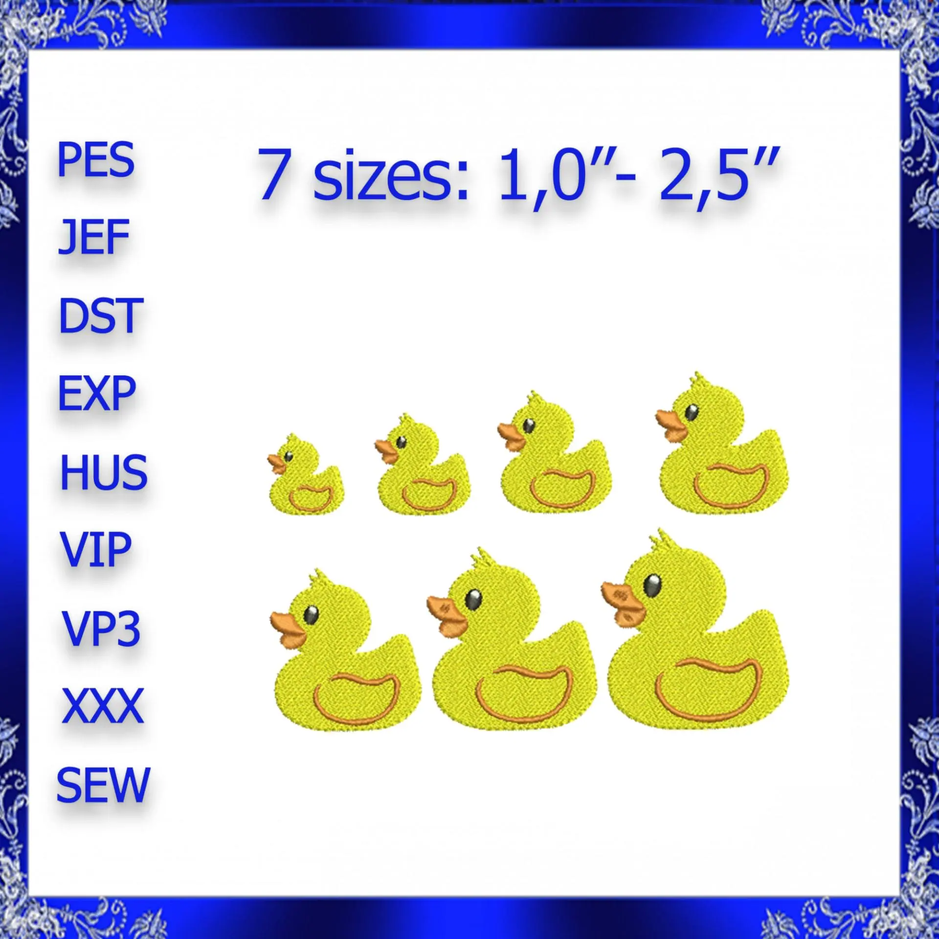 Mini duck machine embroidery design tiny duck embroidery