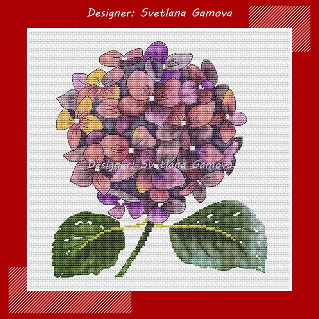 Hydrangea Digital Cross Stitch Pattern - Crealandia