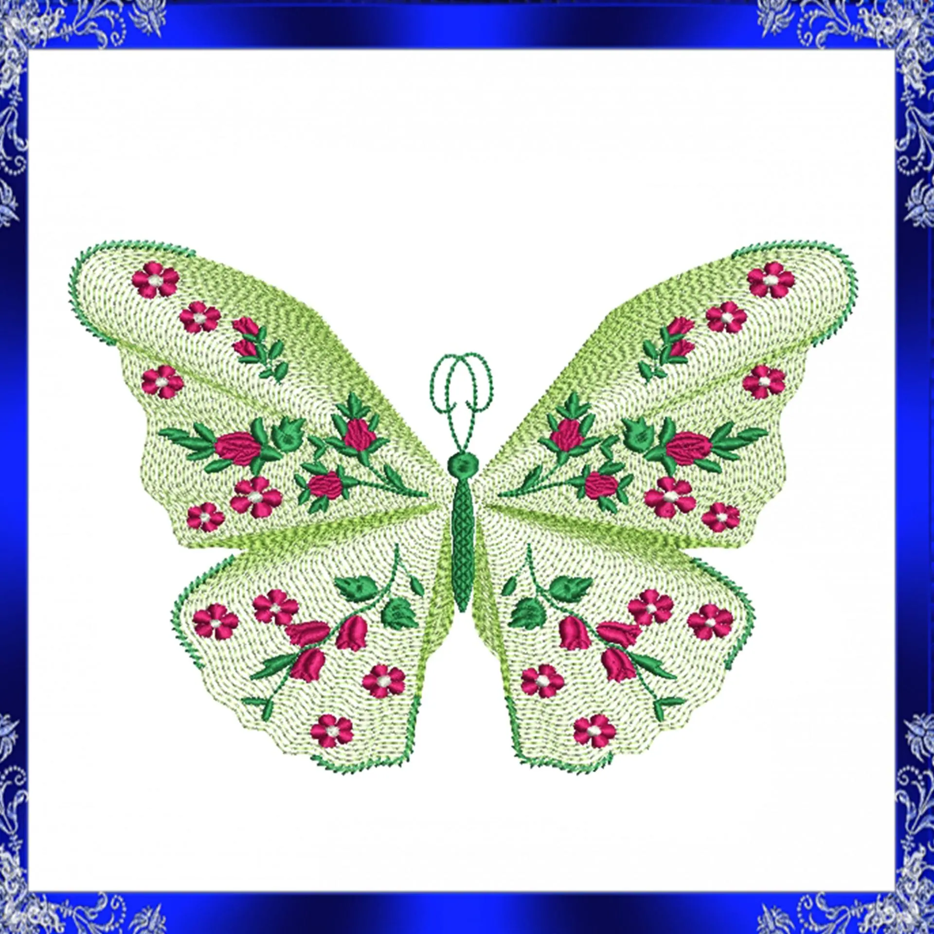 Rippled butterfly machine embroidery design - Crealandia