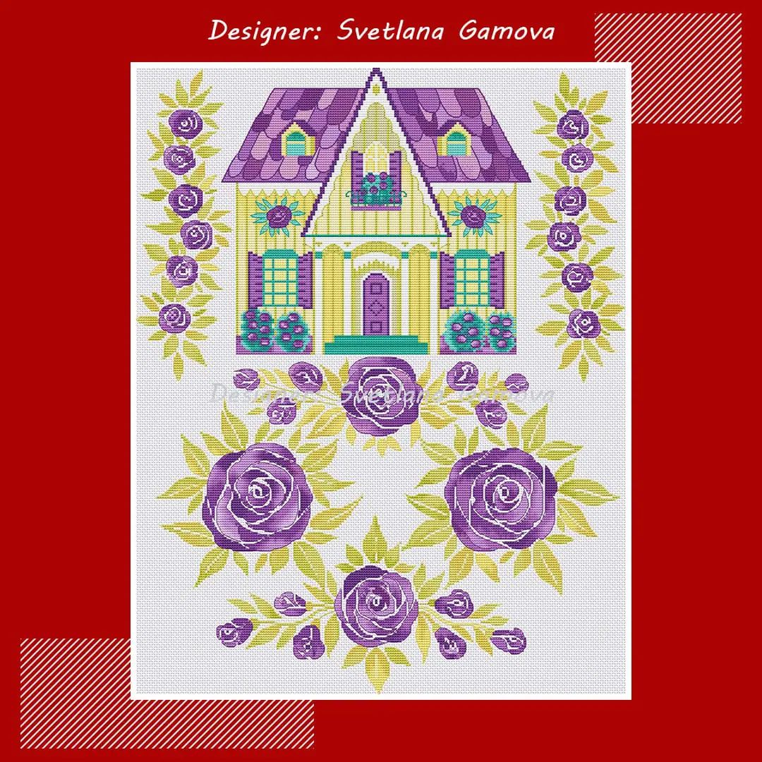 House Digital Cross Stitch Pattern - Crealandia