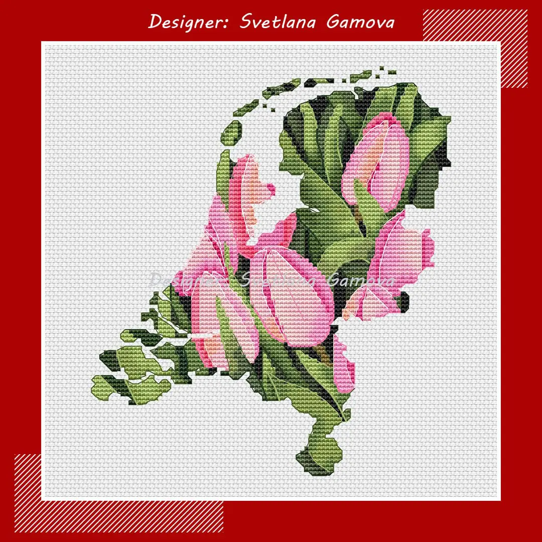 Map of Netherlands Cross Stitch Pattern - Crealandia