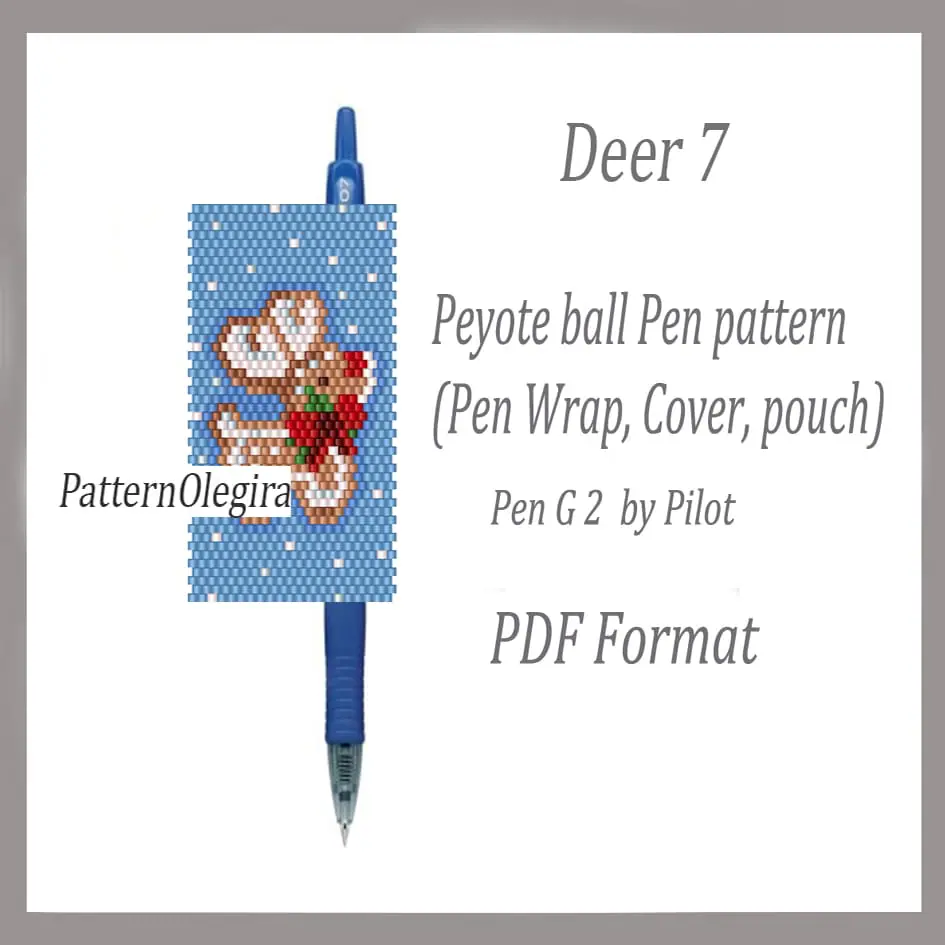 Deer 7 bead pattern bead pen wraps Olegirabeadpatterns