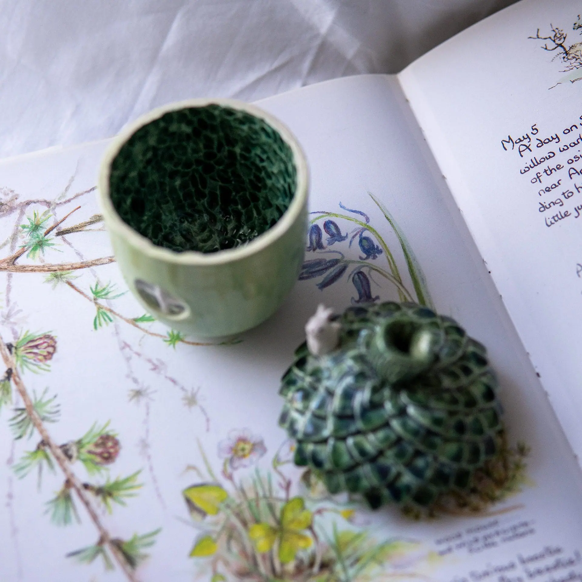 Magical Ceramic Acorn House Jar, Whimsical trinket box - Crealandia