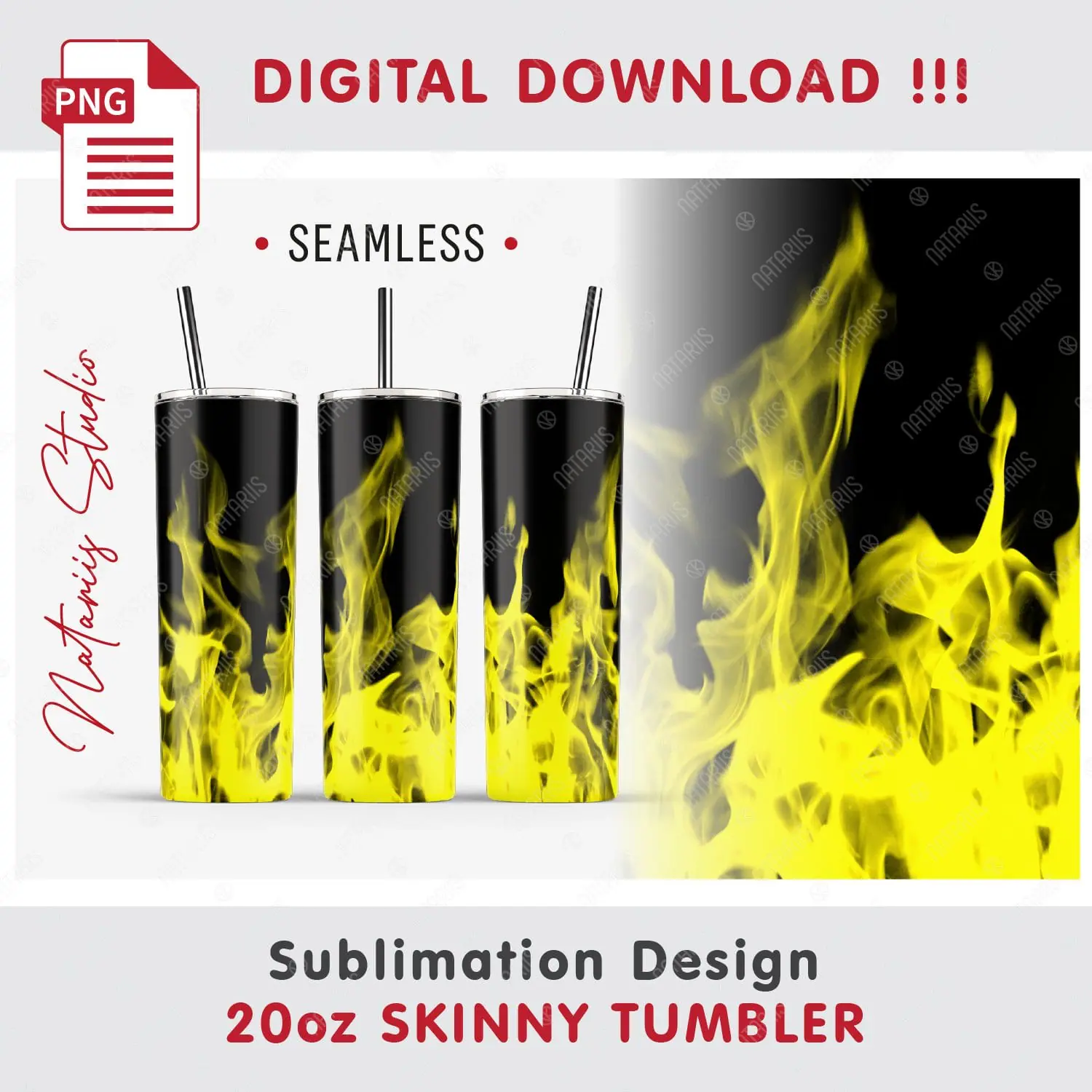 Fire Sublimation Mini Bundle - Tumbler, Mug, Coaster. - Crealandia