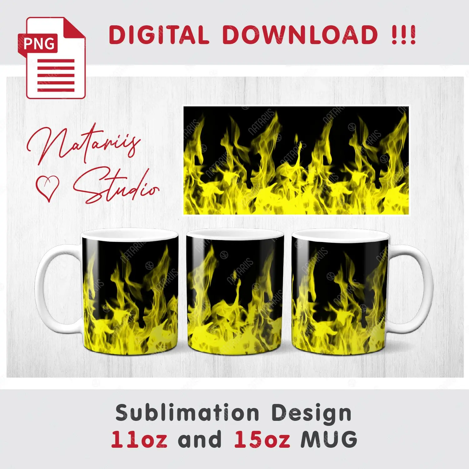 Fire Sublimation Mini Bundle - Tumbler, Mug, Coaster. - Crealandia