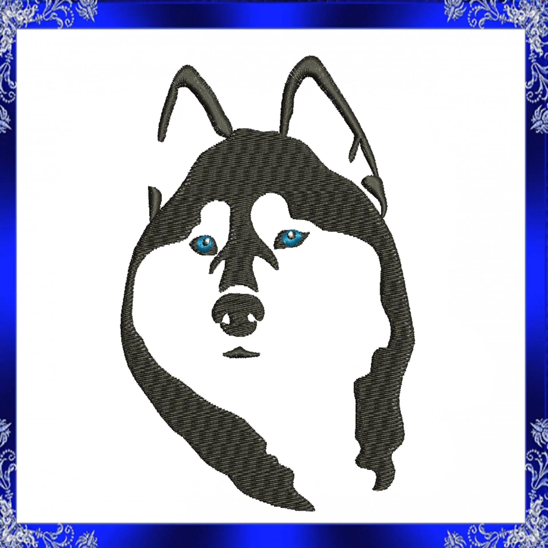 Husky machine Embroidery design Instant Download - Crealandia