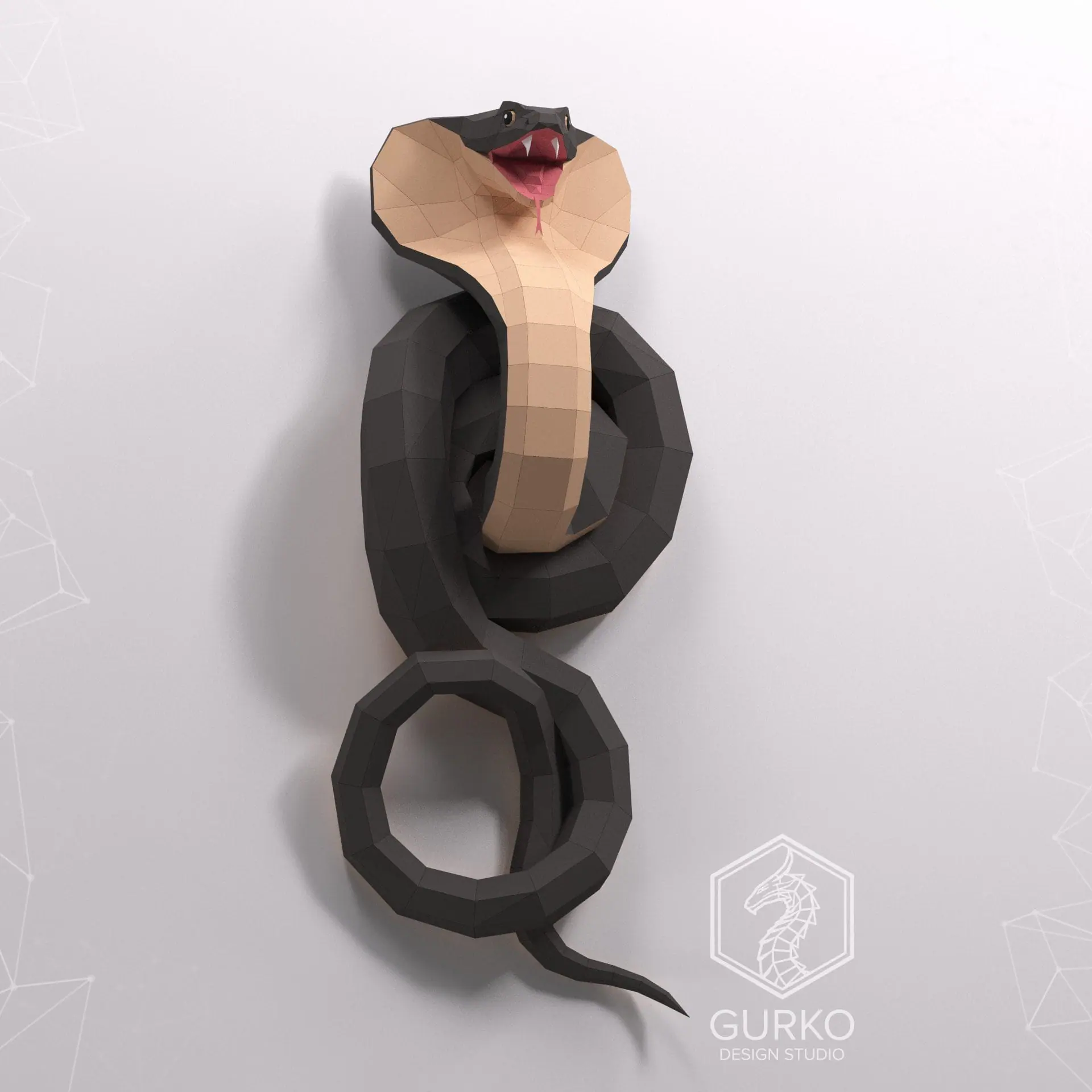 Papercraft Cobra on the wall, Pdf, Gurko, Pepakura, Template - Crealandia