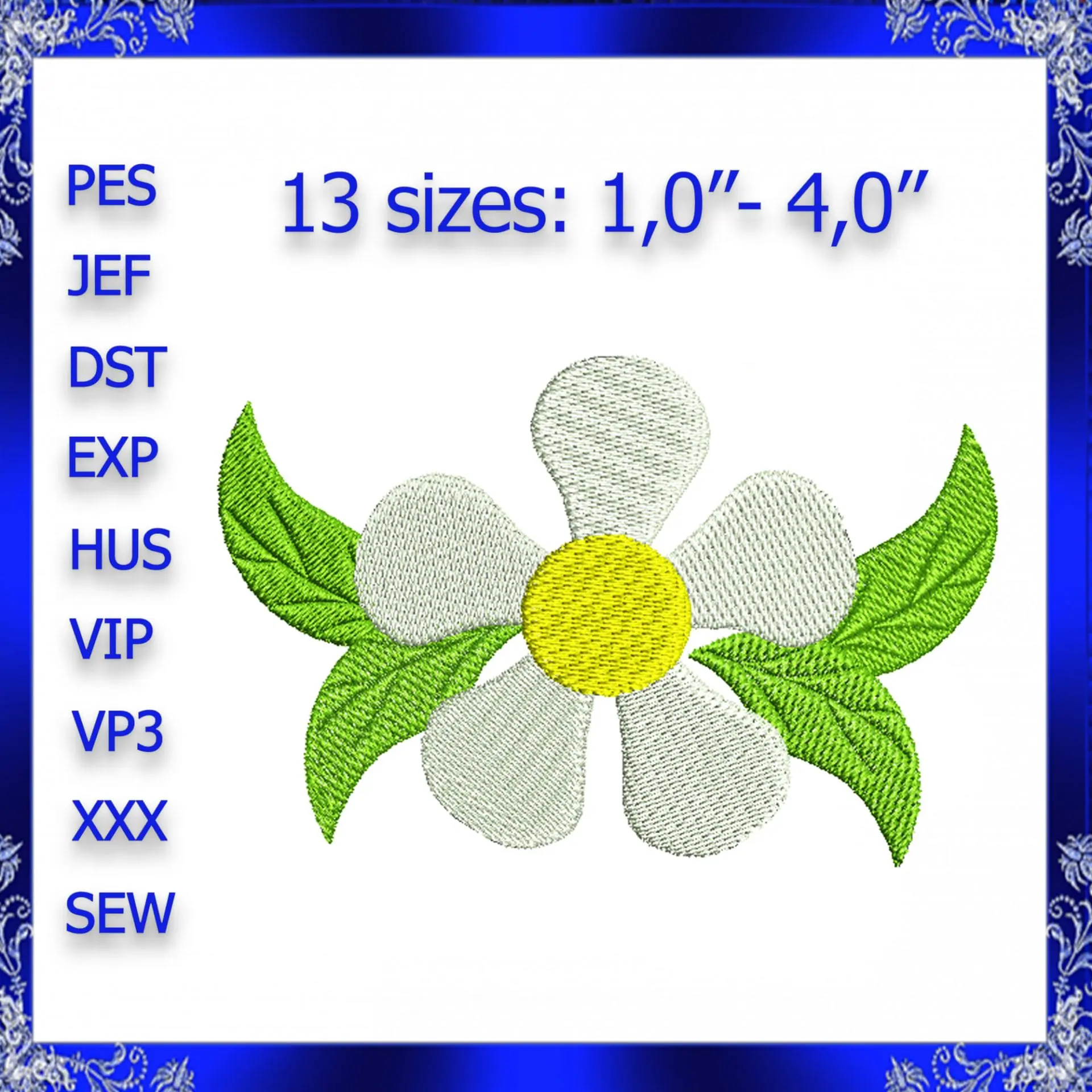 Chamomile machine embroidery design flower - Crealandia