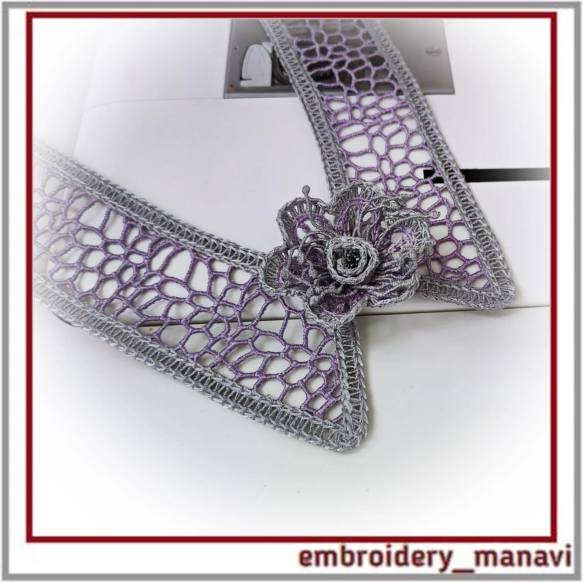 FSL Embroidery Designs Set Irish Lace Collar Flower ITH