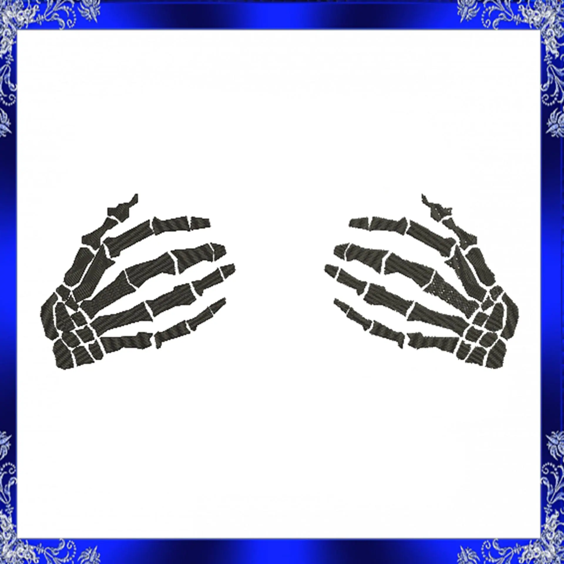 Skeleton hand Embroidery Design hands Skeleton Embroidery Design ...