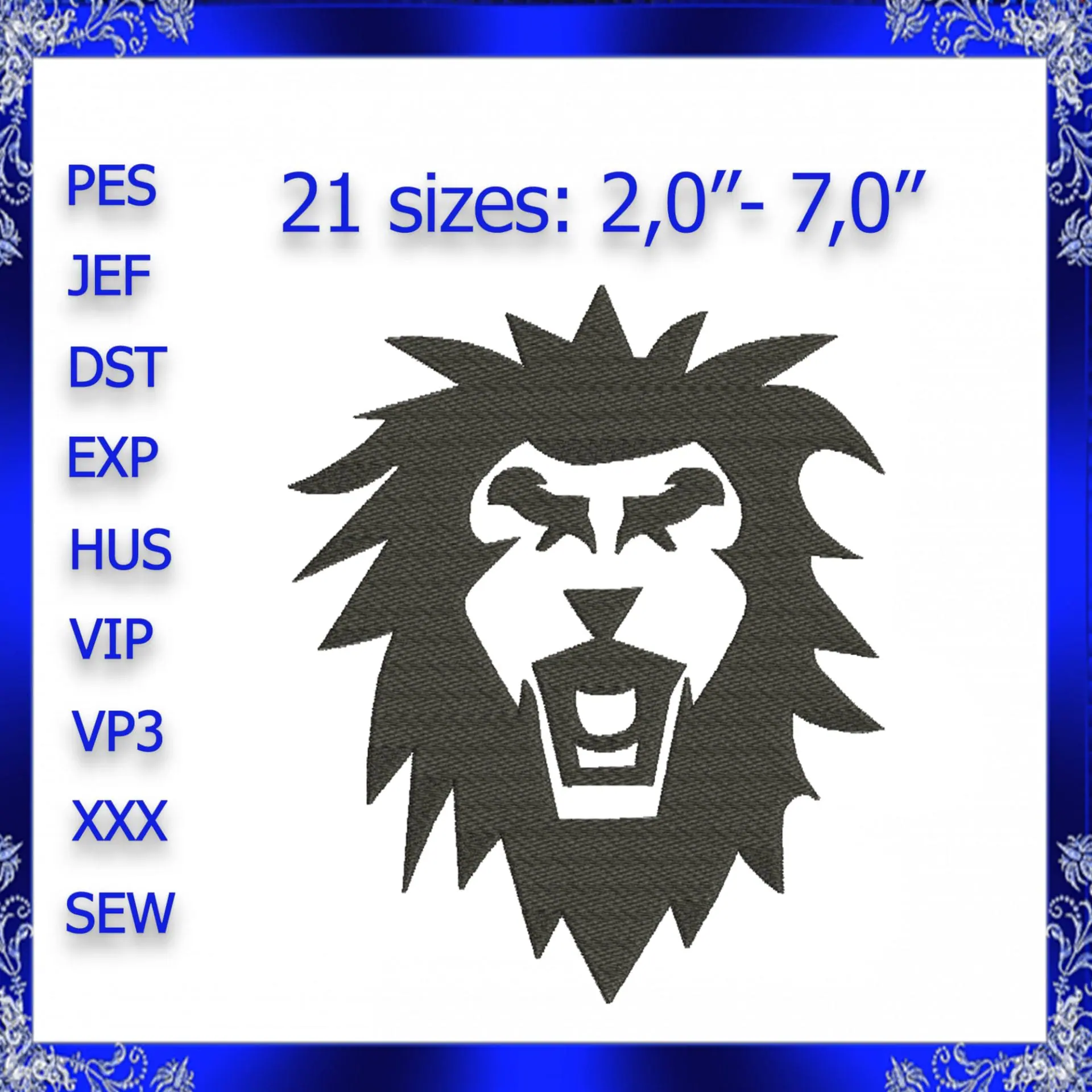 Lion Embroidery Design Tiny lion embroidery Small lion - Crealandia