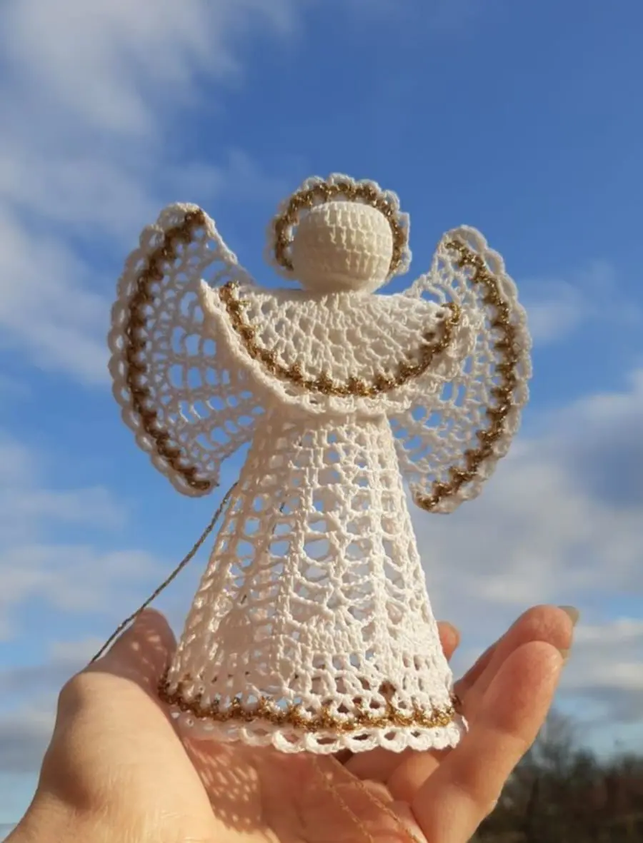 PDF Crochet Pattern Christmas angel. Christmas vintage decor