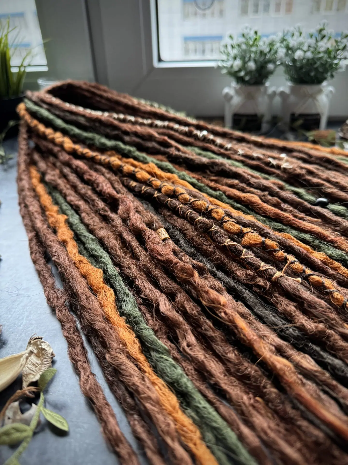 In stock DE dreads Autumn Forest, ginger dreadlocks
