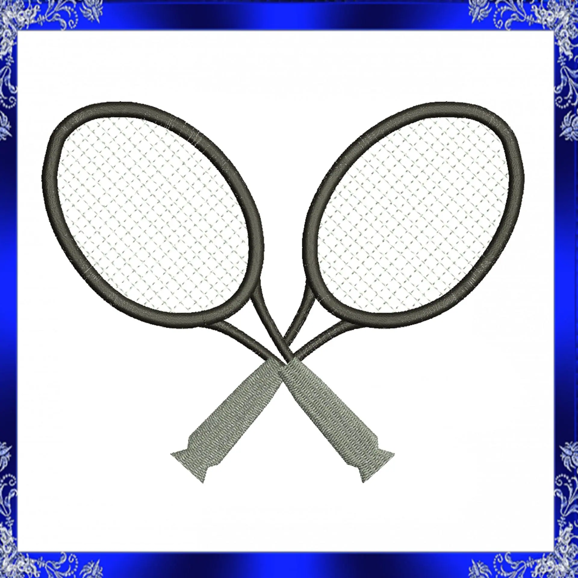 Tennis Racket Embroidery design Instant Download - Crealandia