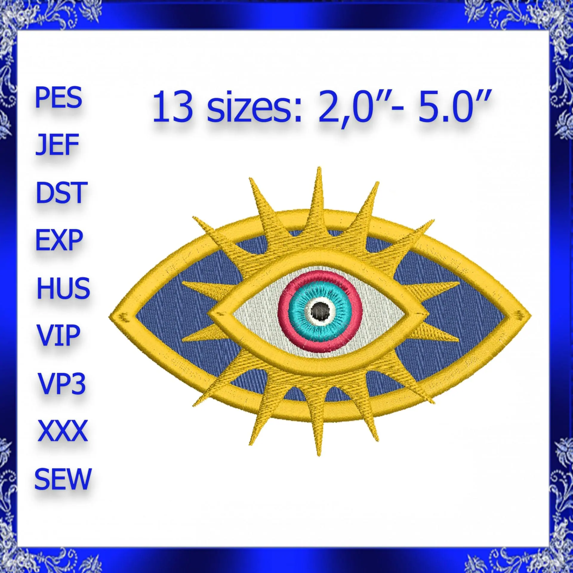 All seeing eye machine embroidery design Mystic eye - Crealandia