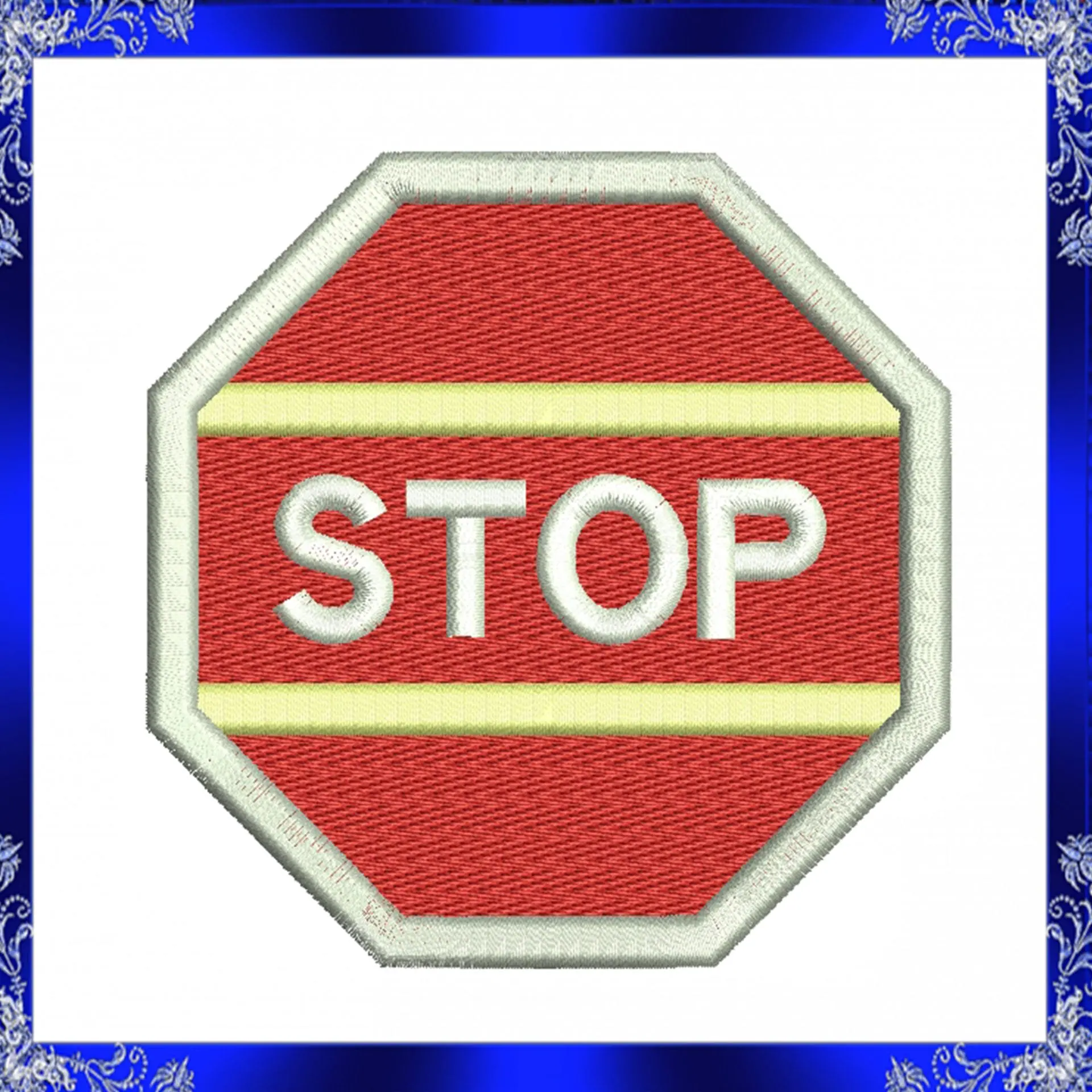 Stop Sign Embroidery Design Instant Download - Crealandia