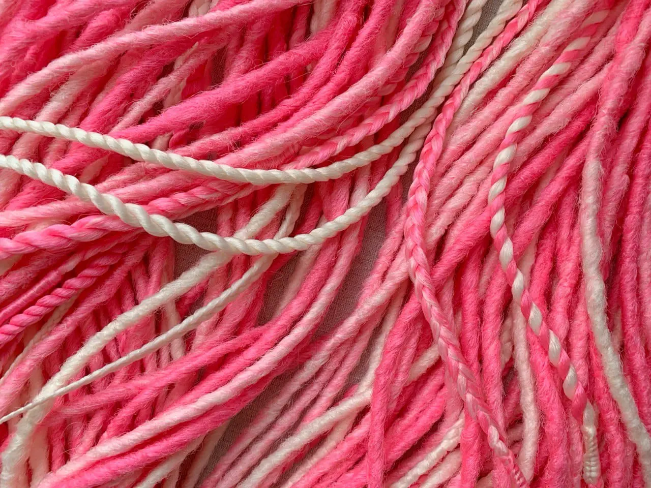 neon pink de crochet dreads full set cyberpunk style
