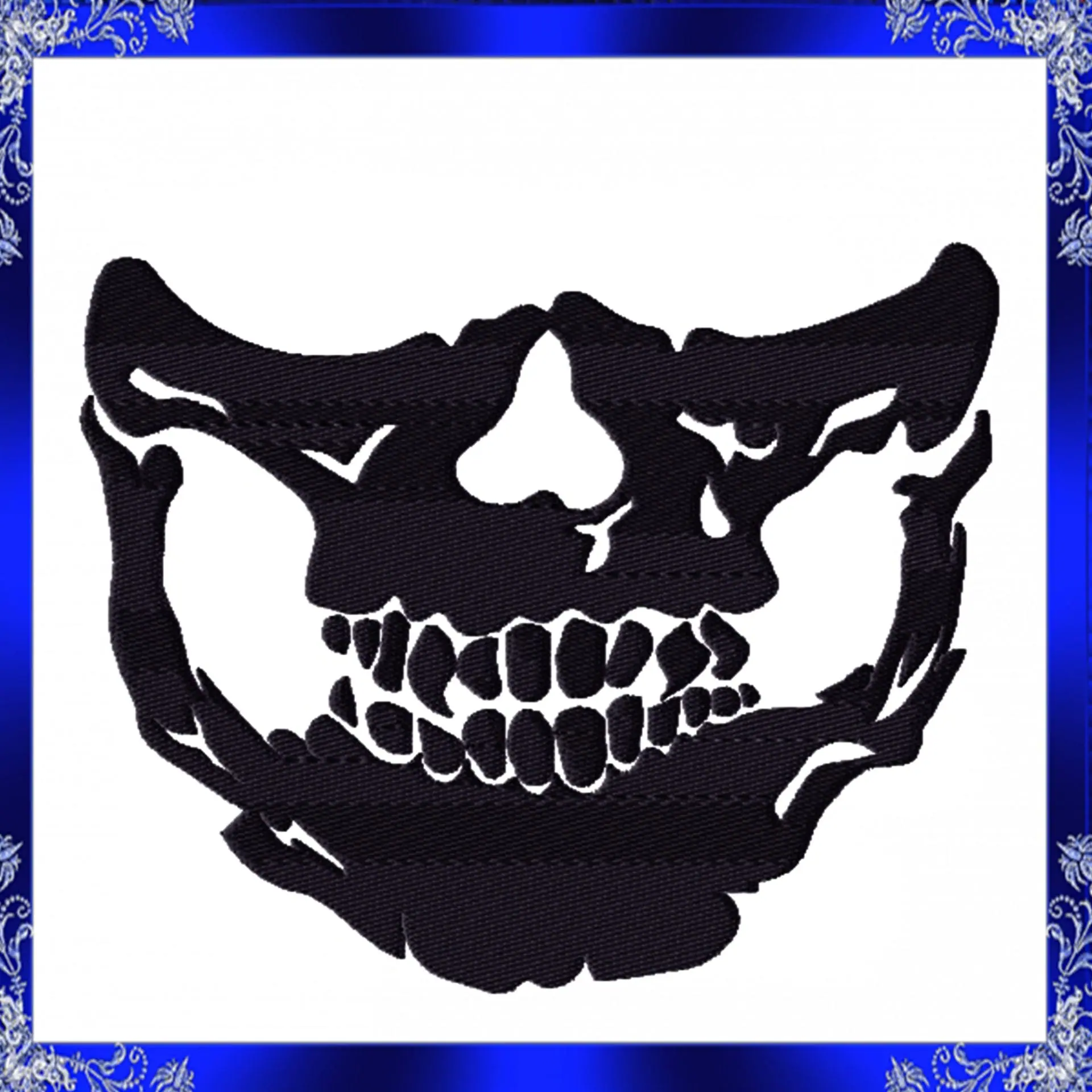 Skull smile embroidery Mouth mask SKELETON Smile - Crealandia