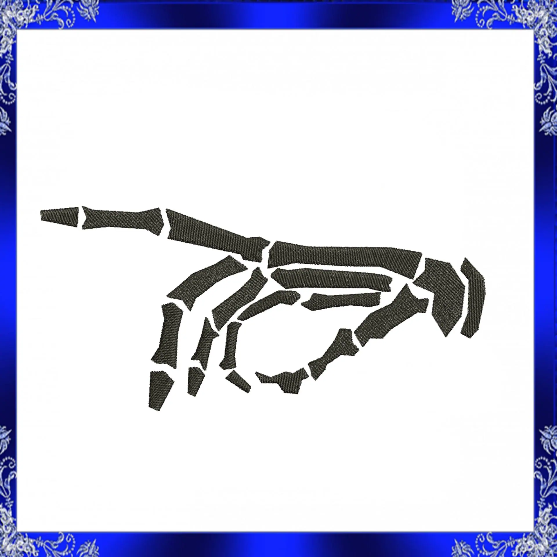 Skeleton hand machine Embroidery Design Skeleton - Crealandia