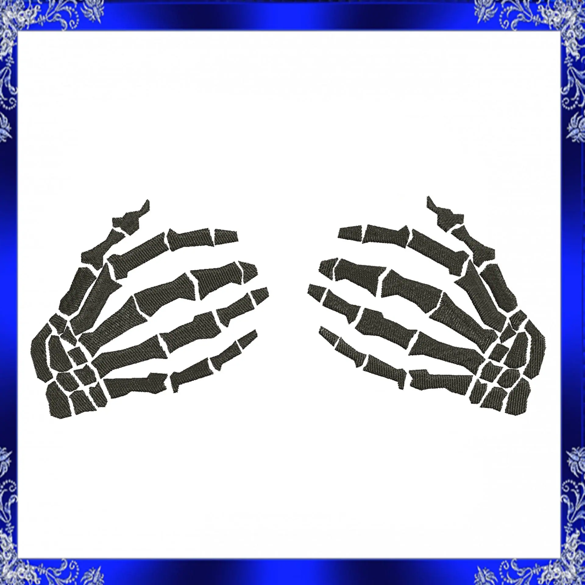 Skeleton hand Embroidery Design hands Skeleton - Crealandia