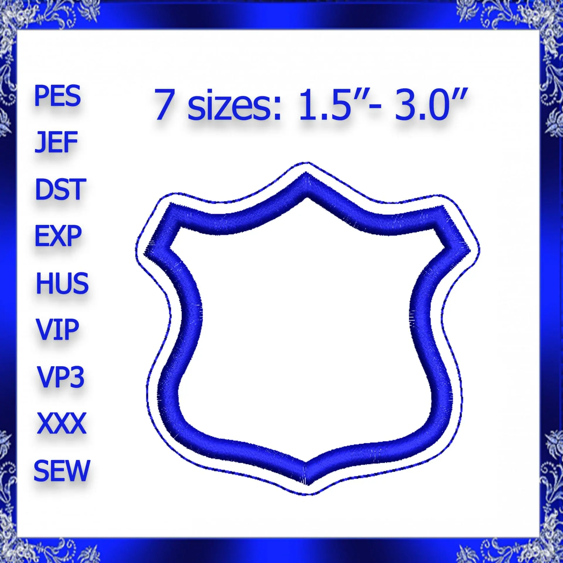 Police Badge Feltie File Embroidery design Retractable - Crealandia