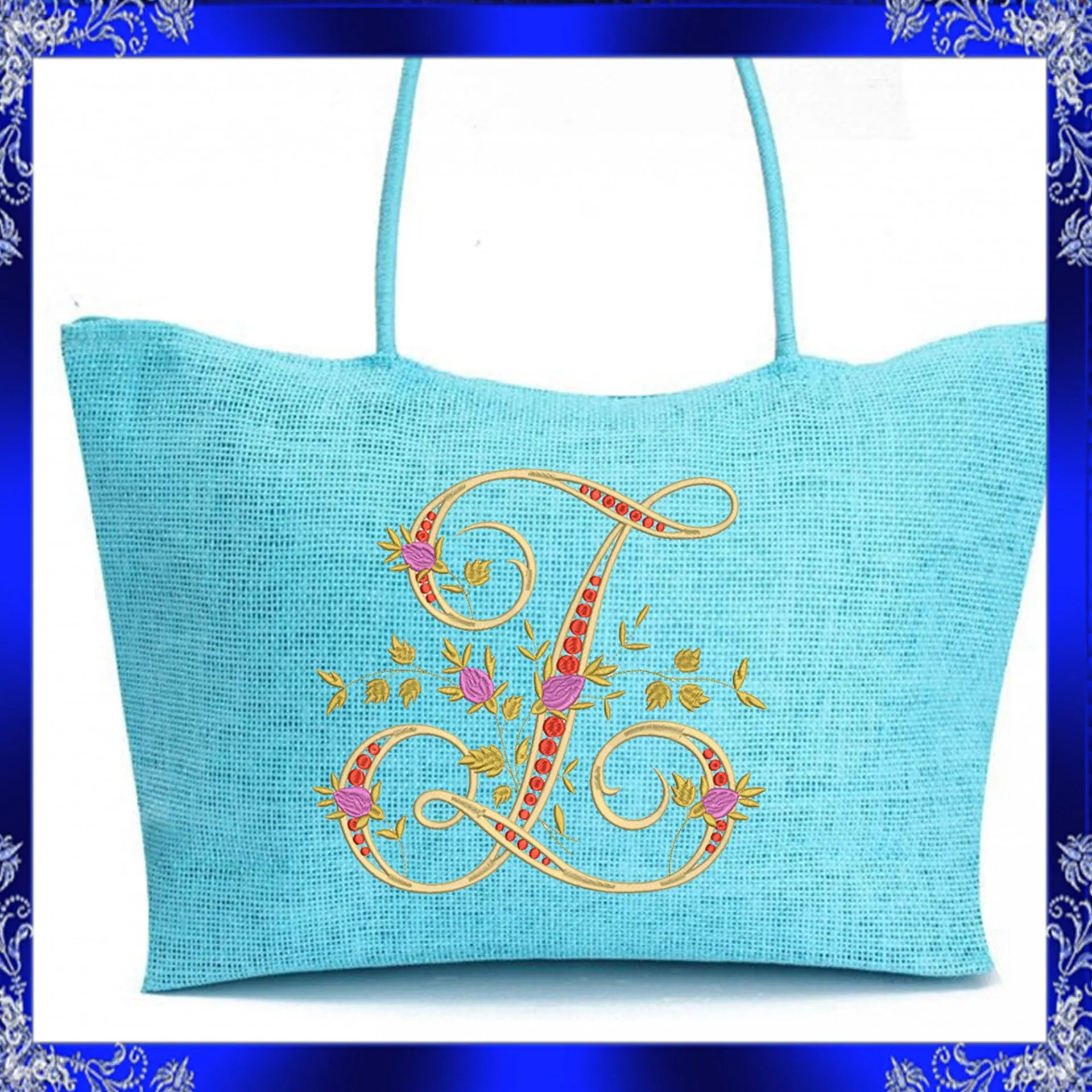 Letter Z Monogram Embroidery Floral Z monogram Fancy - Crealandia