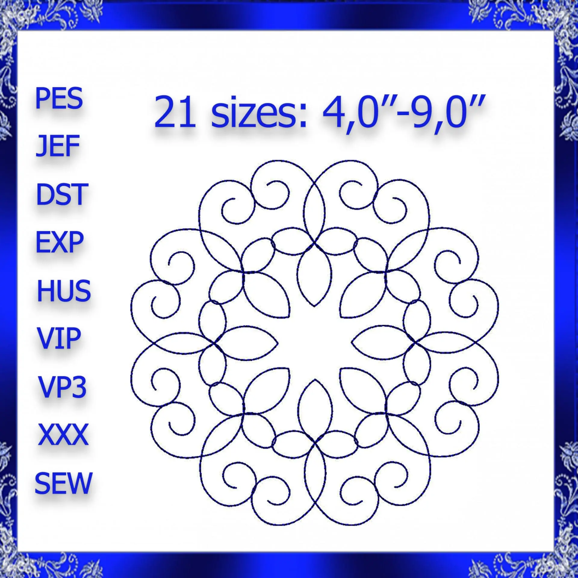 Quilting Swirls Embroidery Design quilting swirls - Crealandia