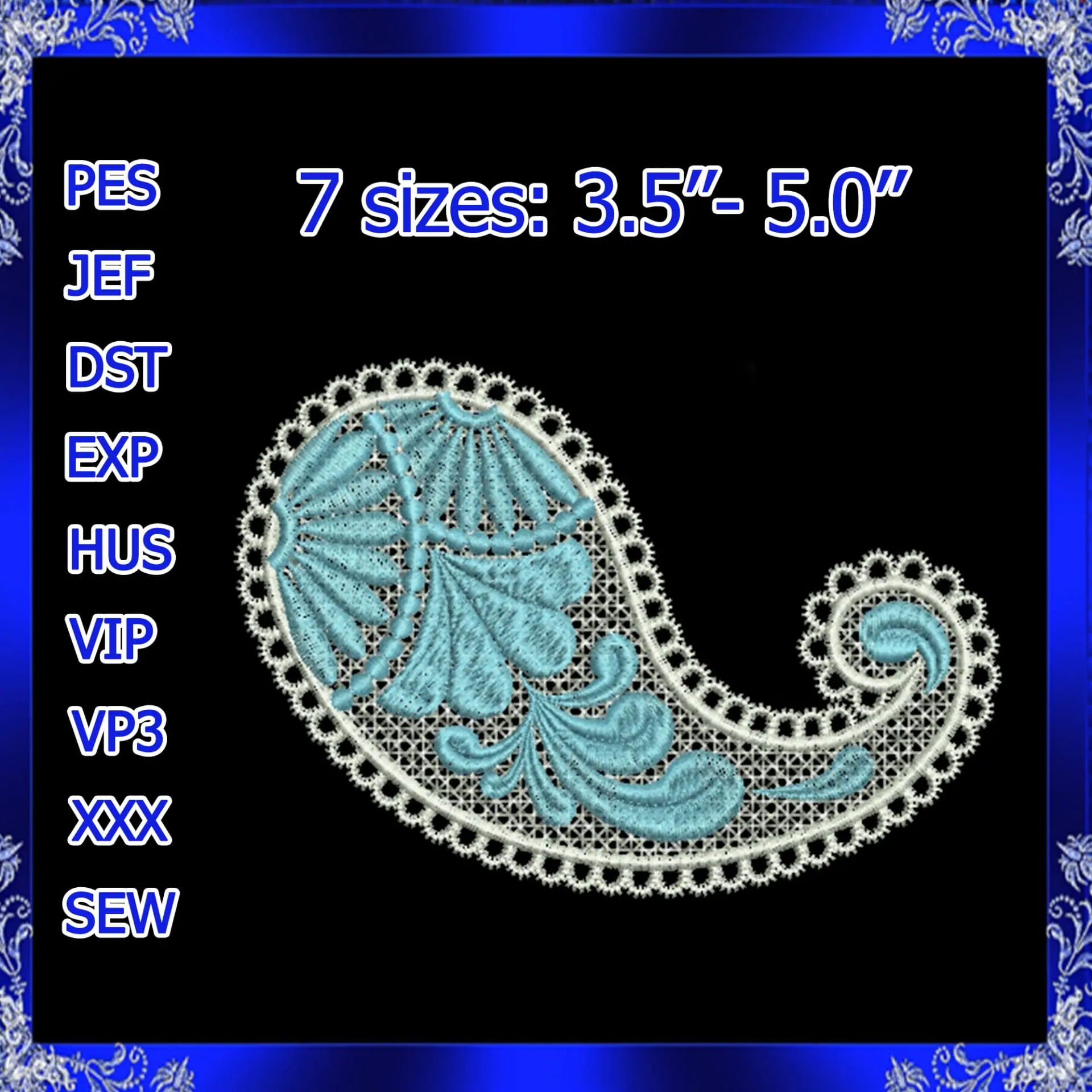 Fsl Paisley Machine Embroidery Design instant download - Crealandia