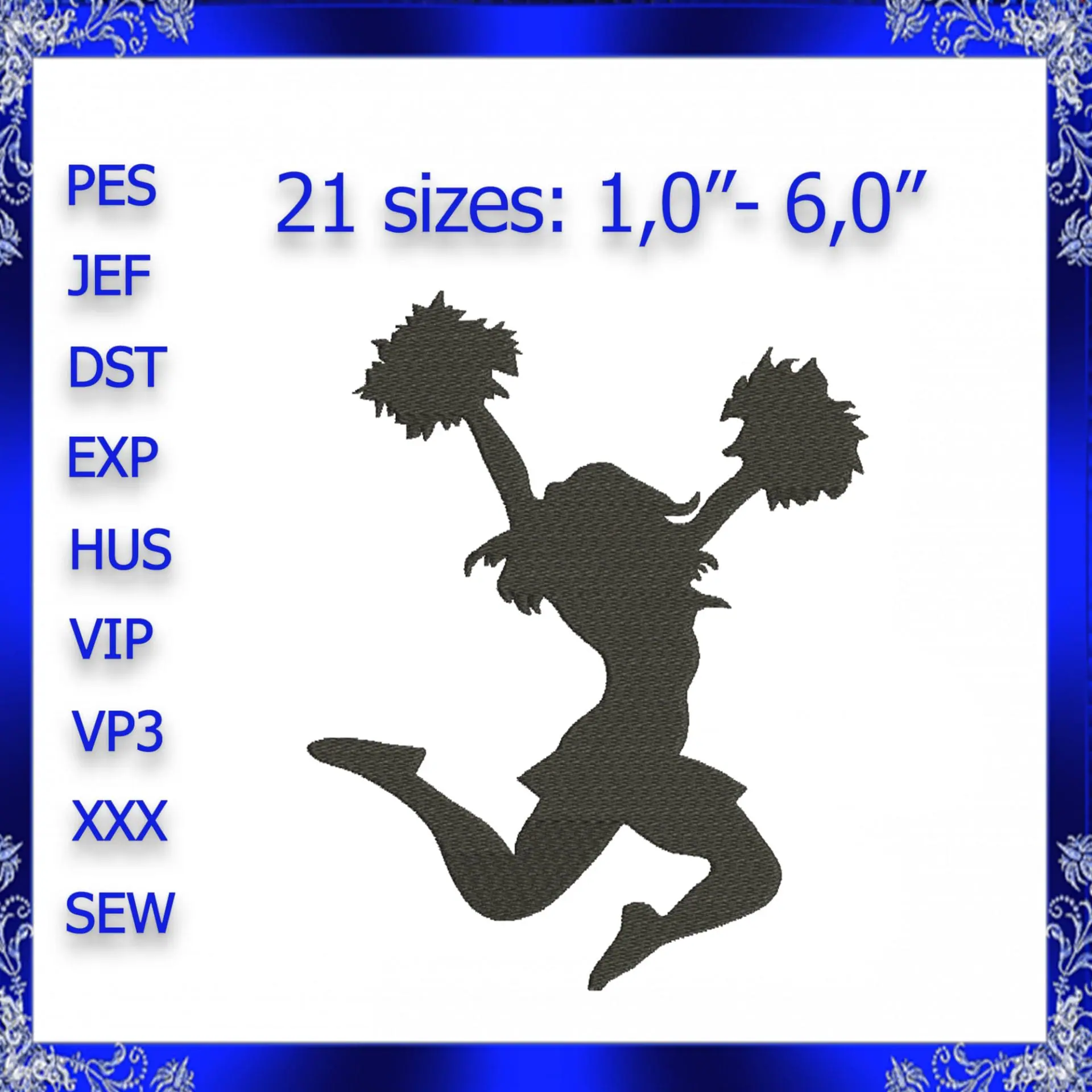 Cheerleader Embroidery Design