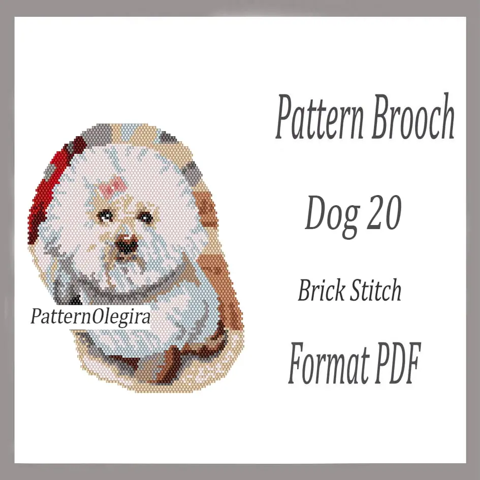 Dog 20 bead brooch pattern Beading Dog Olegirabeadpatterns